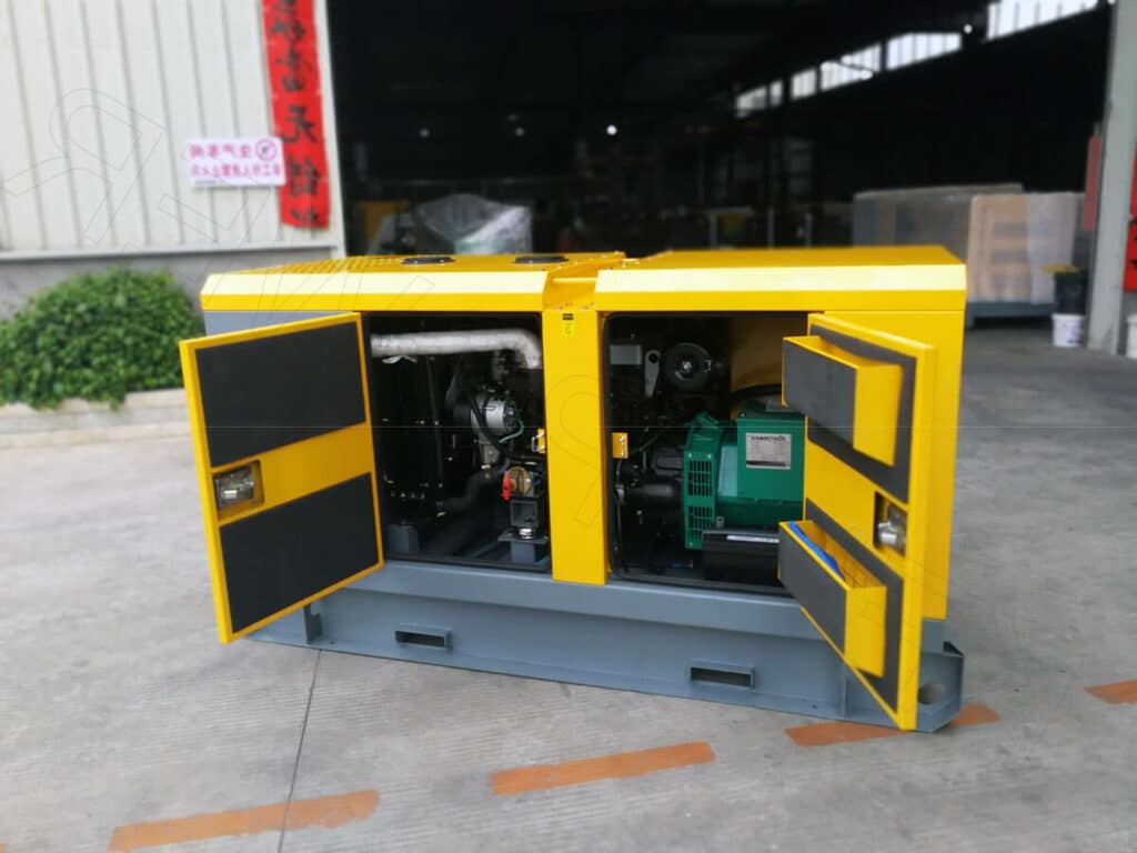 Diesel generator running in rainy weather - BISON